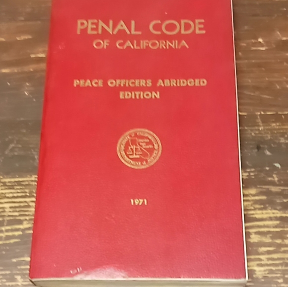 penal code | Other | Vintage Rare California Penal Code 971 Peace ...